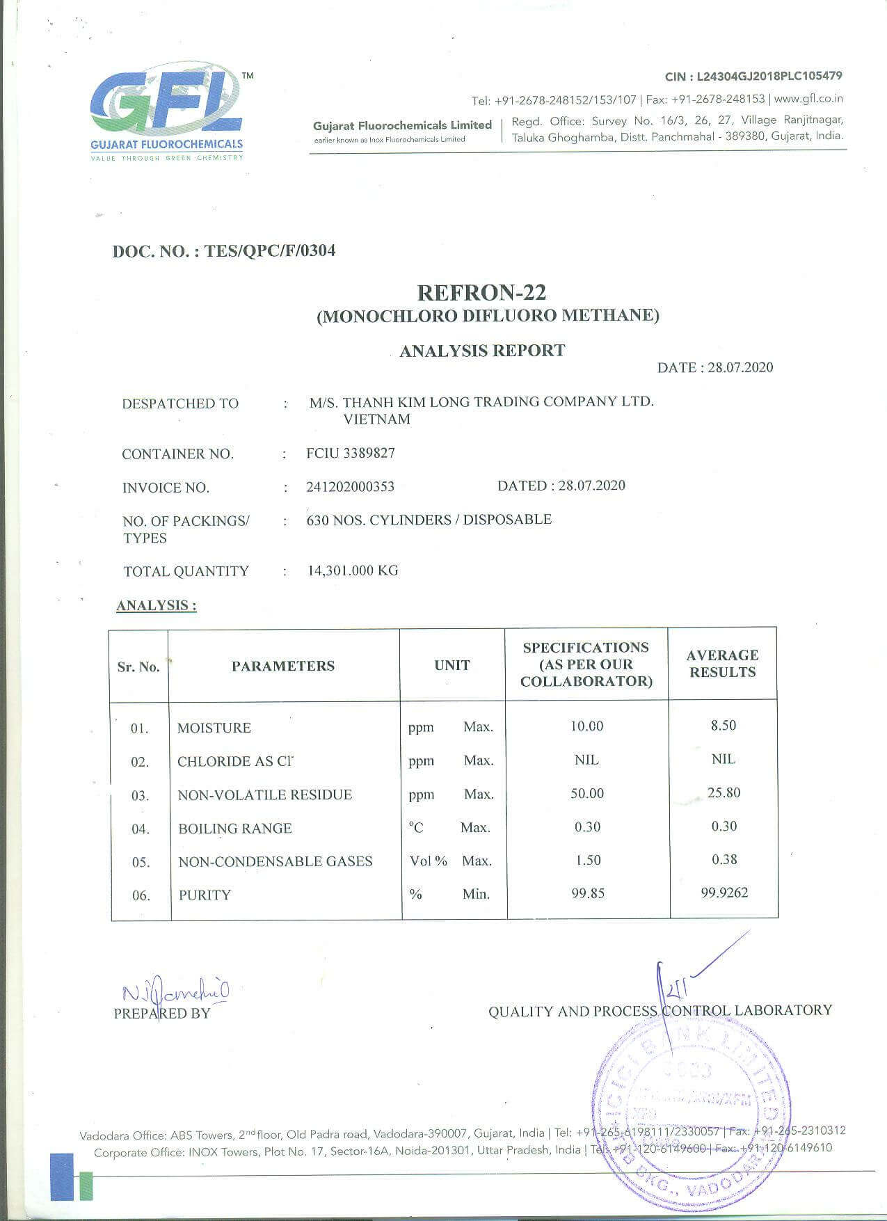 Gas lạnh Refron R22 (22.7 kg) | Thanh Kim Long - Nhà phân phối Gas Lạnh ...