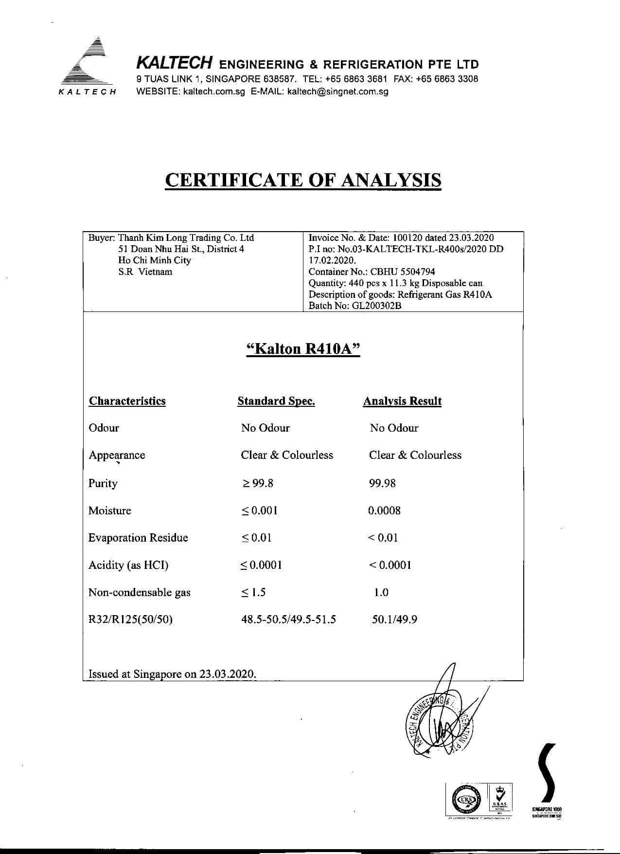 Gas Lạnh Kalton R410A (11.3 kg) | Thanh Kim Long - Nhà phân phối Gas ...